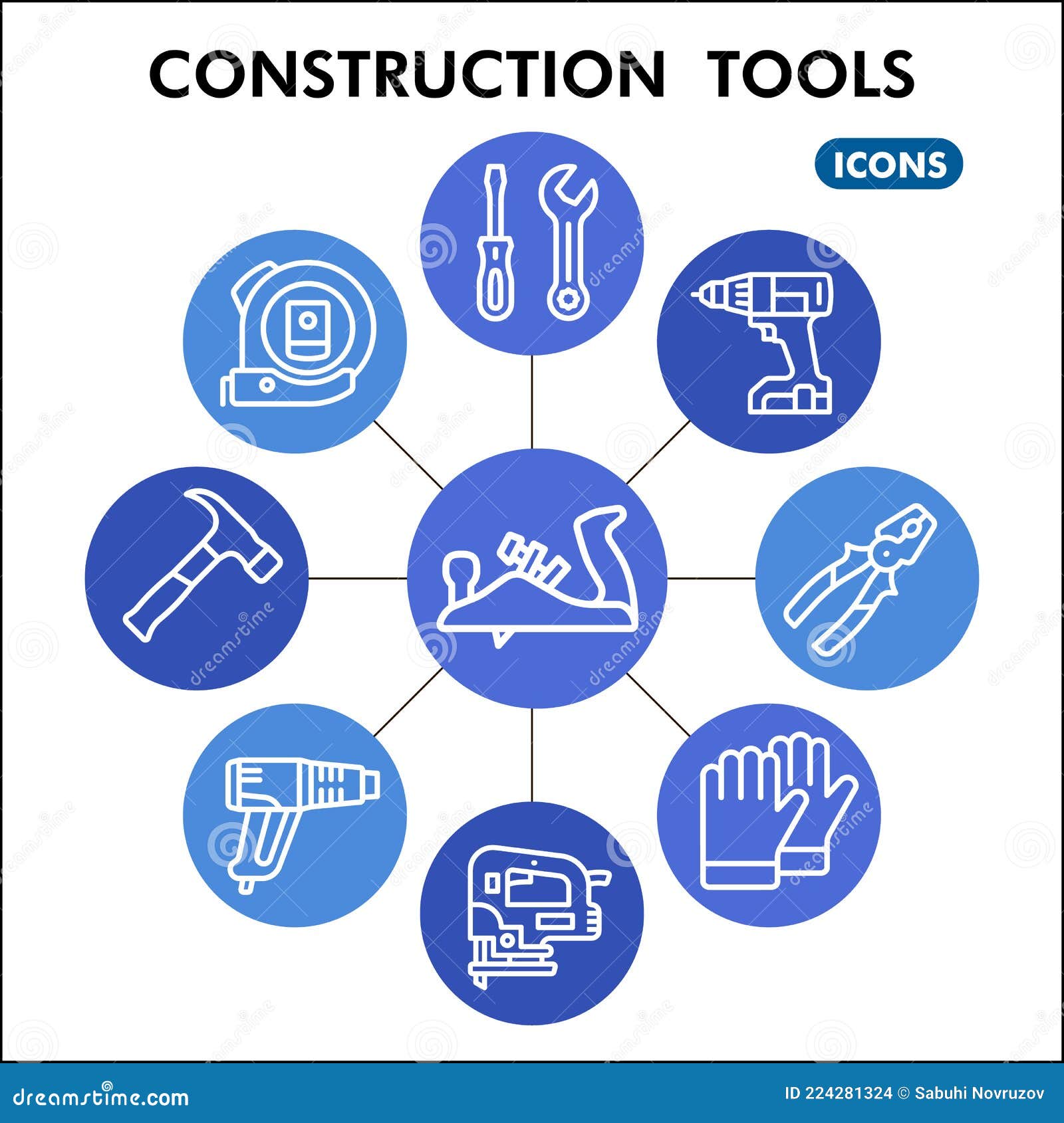 Modern Construction Tools Infographic Design Template. Building ...