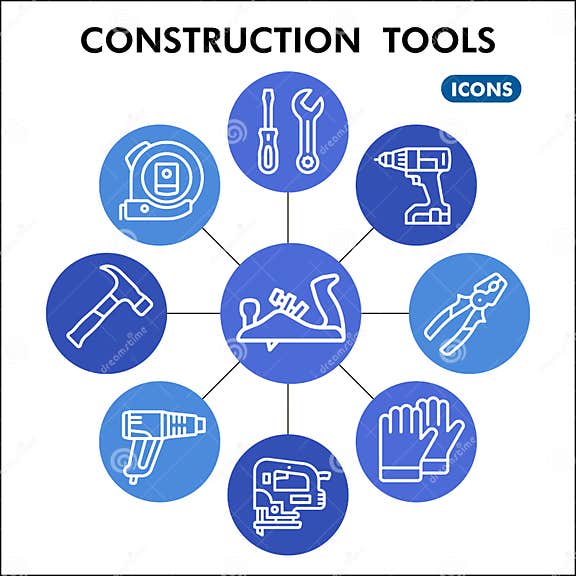 Modern Construction Tools Infographic Design Template. Building ...