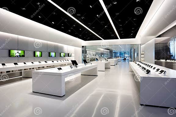Modern Consumer Electronics Store Interior Stock Photo - Image of ...
