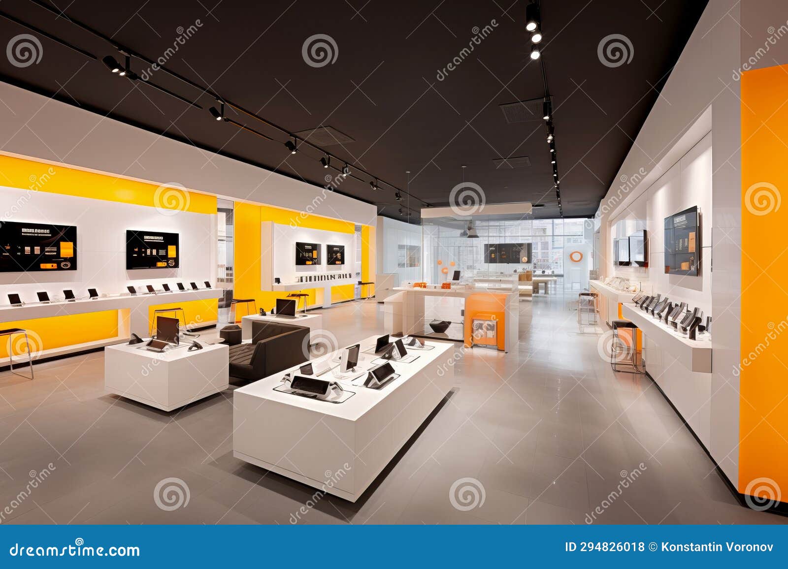 Modern Consumer Electronics Store Interior Stock Photo - Image of floor ...