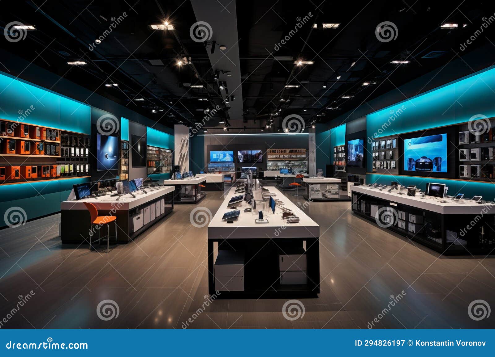 Modern Consumer Electronics Store Interior Stock Image - Image of ...