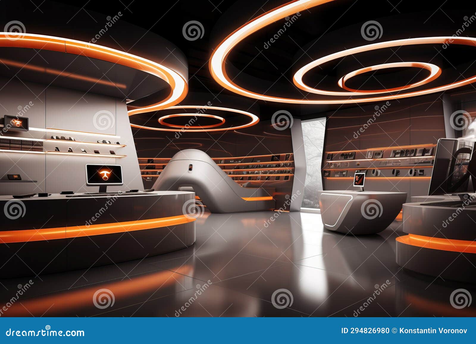 Modern Consumer Electronics Store Interior Stock Photo - Image of ...