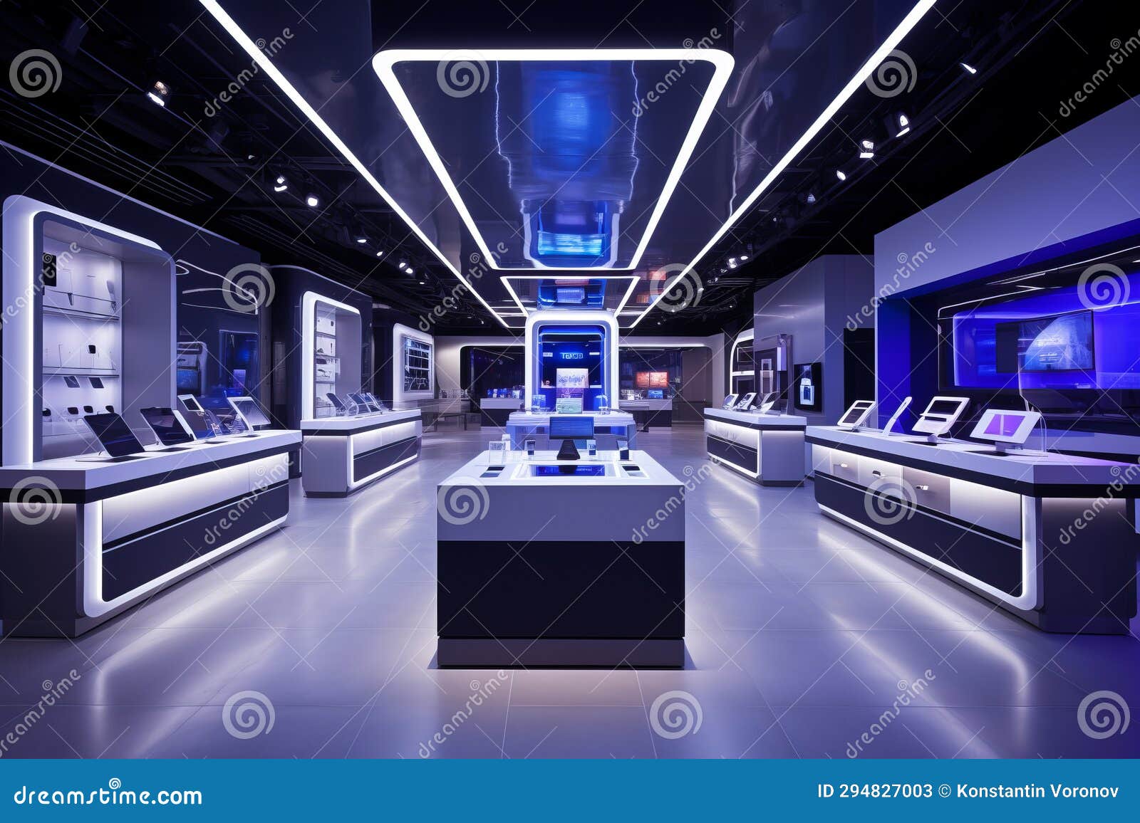 Modern Consumer Electronics Store Interior Stock Image - Image of ...