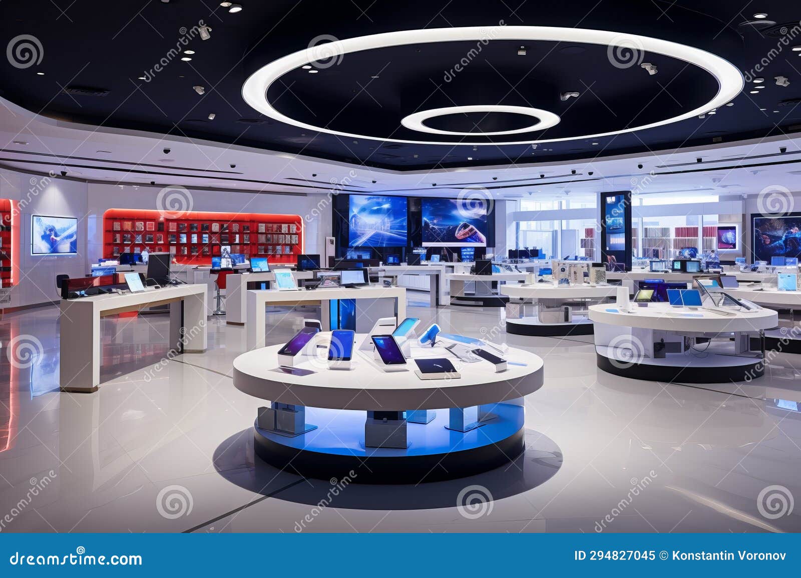 Modern Consumer Electronics Store Interior Stock Image - Image of ...