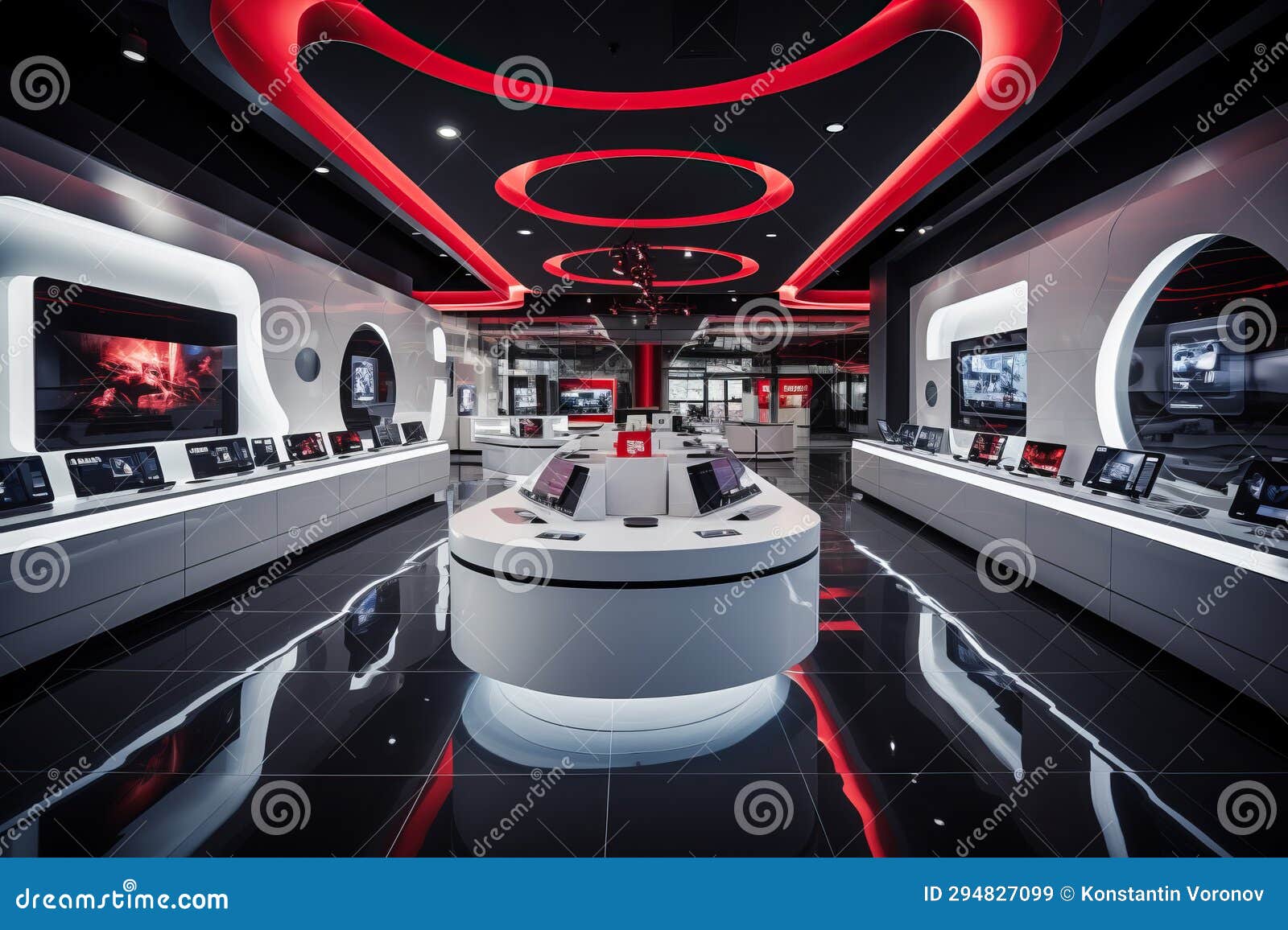 Modern Consumer Electronics Store Interior Stock Image - Image of ...