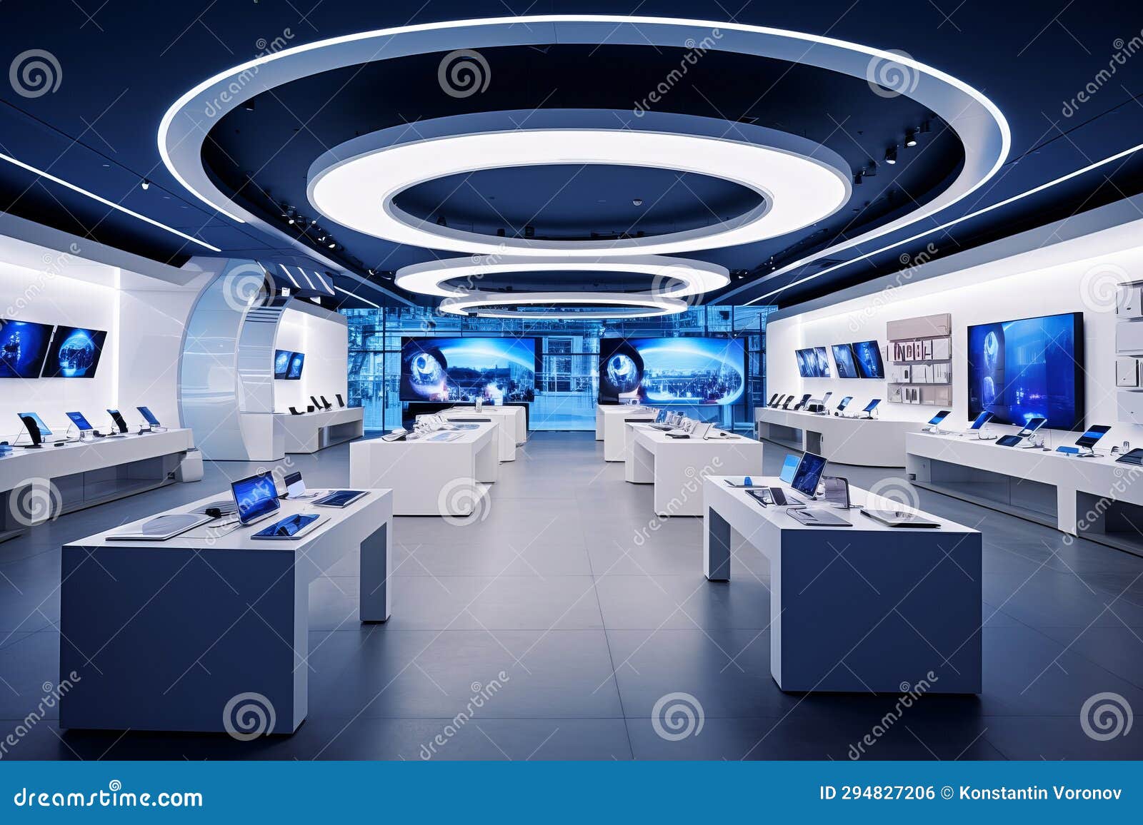 Modern Consumer Electronics Store Interior Stock Photo - Image of ...