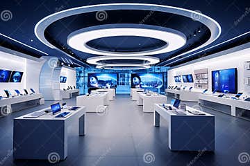 Modern Consumer Electronics Store Interior Stock Photo - Image of ...