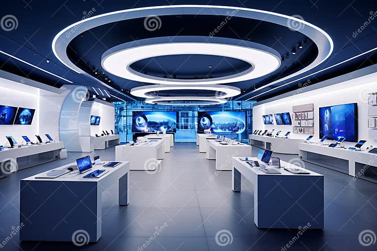 Modern Consumer Electronics Store Interior Stock Photo - Image of ...