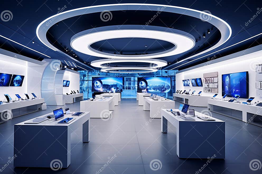 Modern Consumer Electronics Store Interior Stock Photo - Image of merchandise, product: 294827206