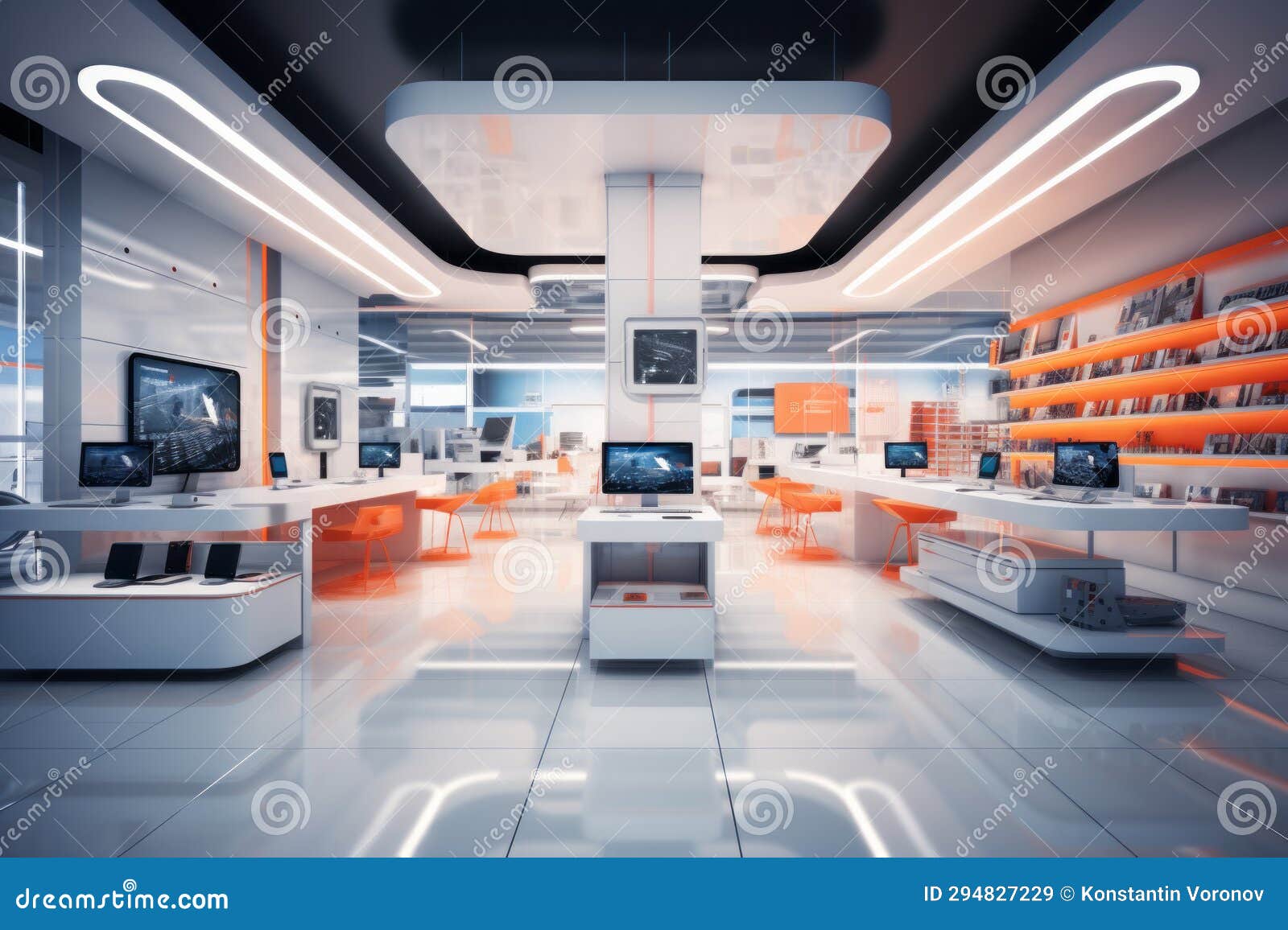 Modern Consumer Electronics Store Interior Stock Image - Image of ...