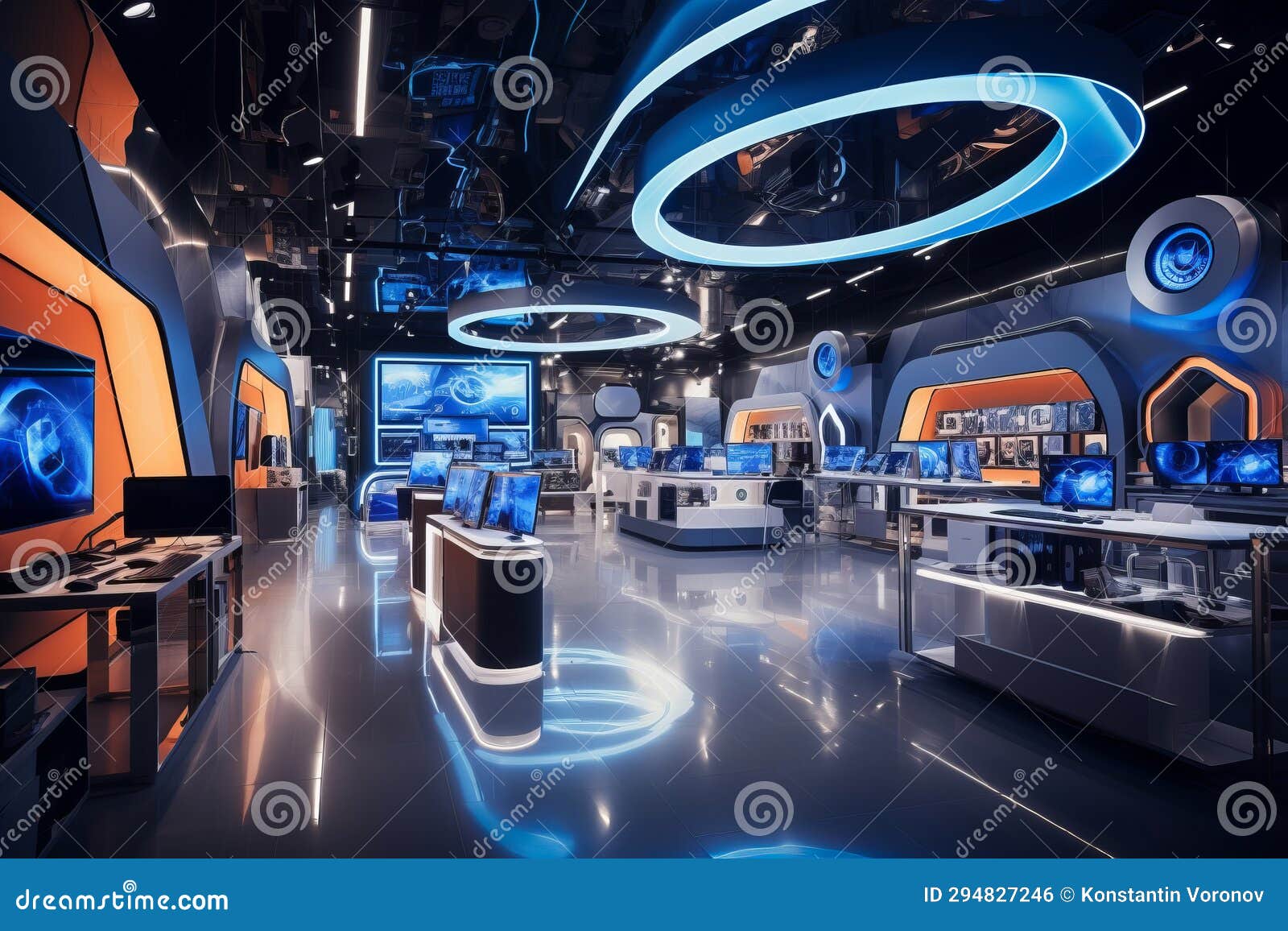 Modern Consumer Electronics Store Interior Stock Photo - Image of ...