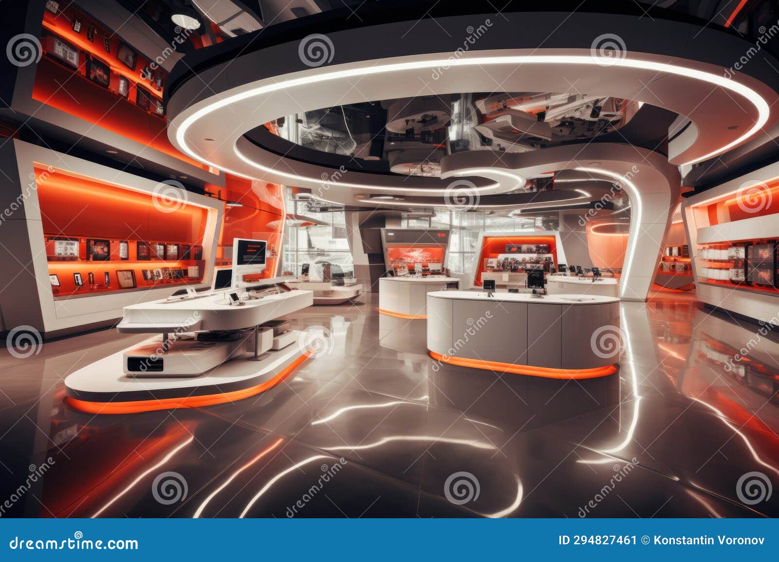 Modern Consumer Electronics Store Interior Stock Image - Image of ...