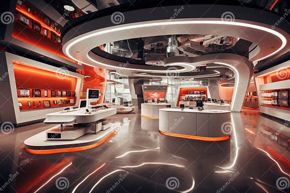 Modern Consumer Electronics Store Interior Stock Image - Image of ...