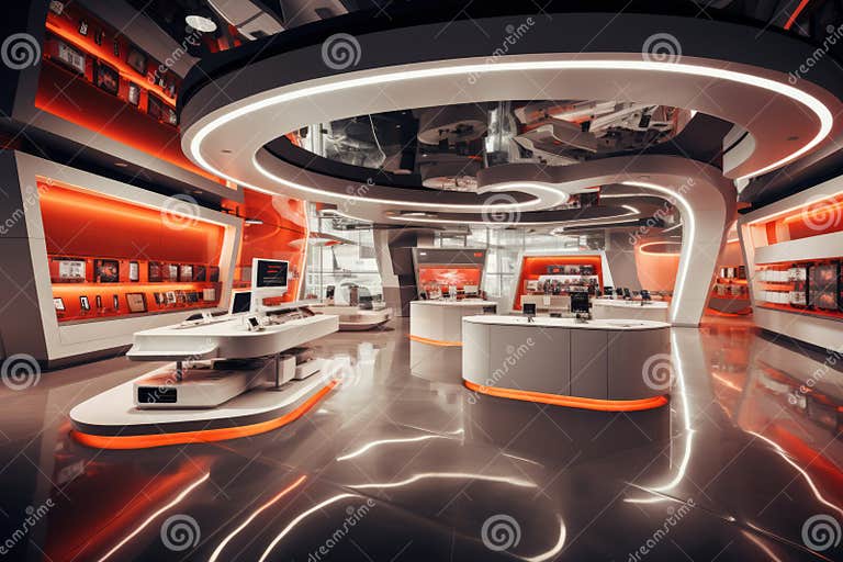 Modern Consumer Electronics Store Interior Stock Image - Image of ...