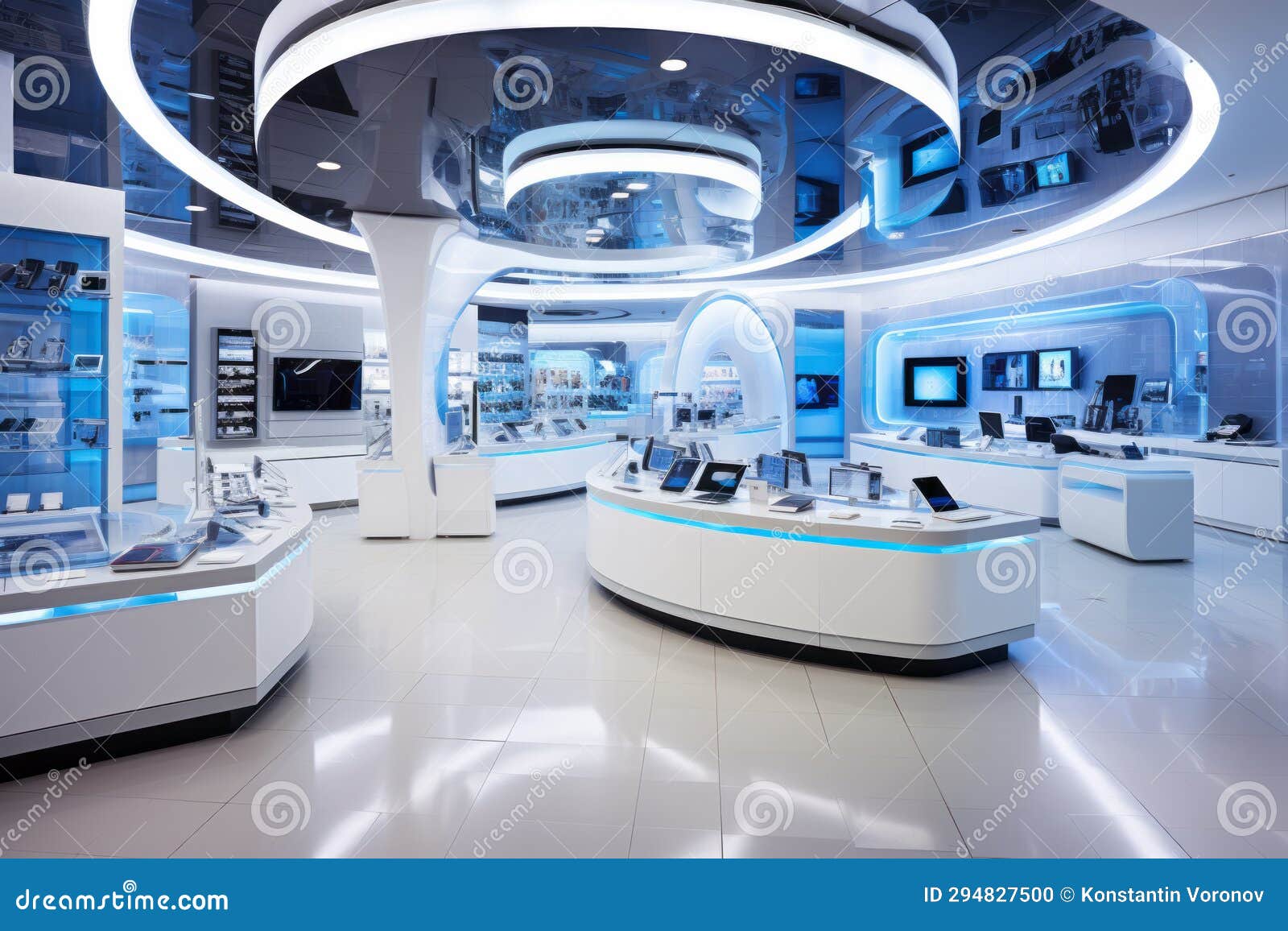 Modern Consumer Electronics Store Interior Stock Photo - Image of ...