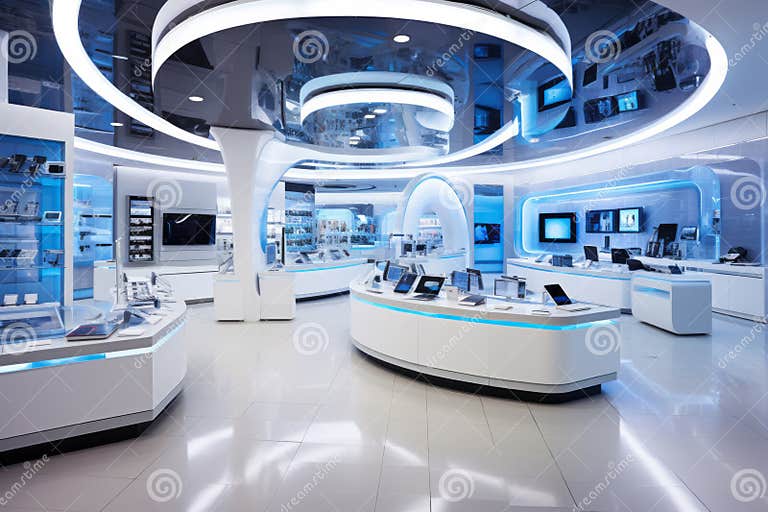 Modern Consumer Electronics Store Interior Stock Photo - Image of commercial, devices: 294827500