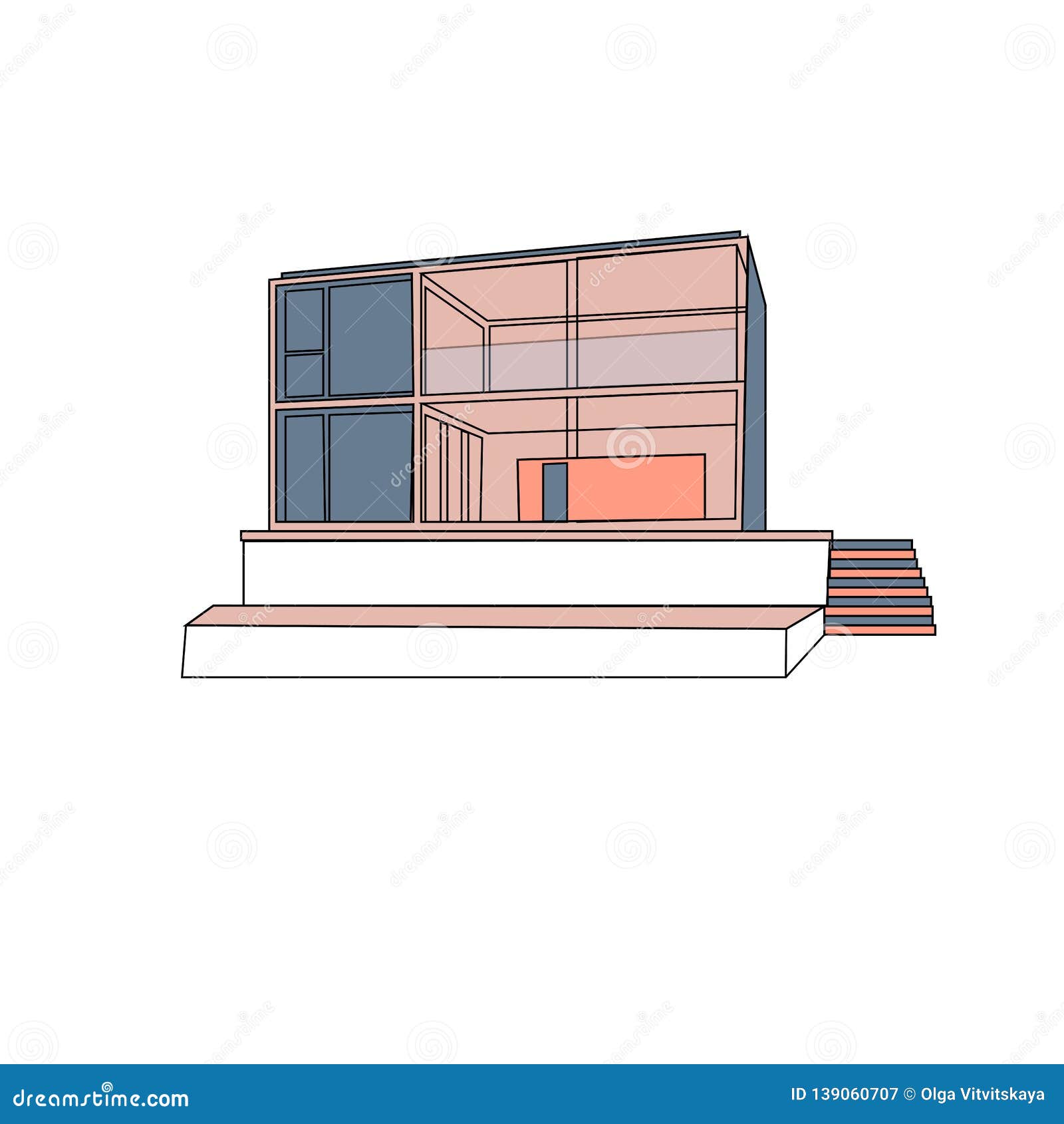 Modern Container House Vector Isolated Stock Vector - Illustration of ...