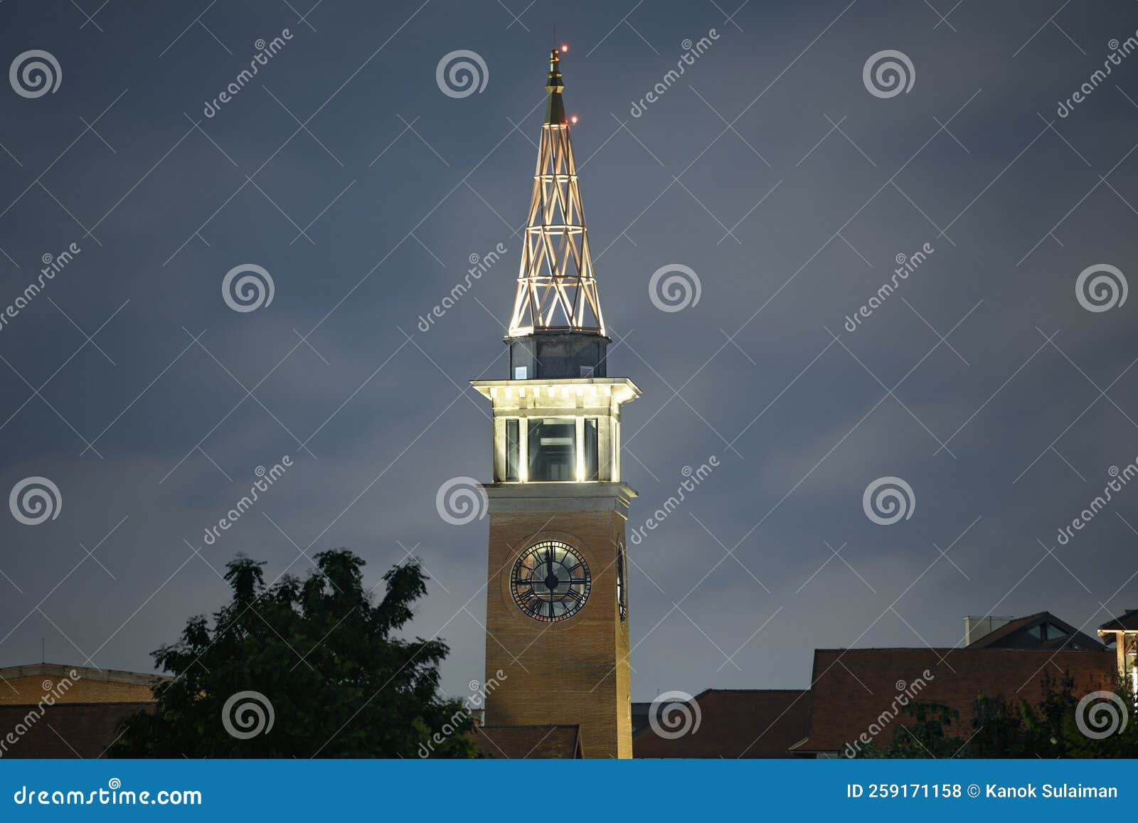 A Modern Contemporary Clock Tower Stock Photo - Image of home, town ...