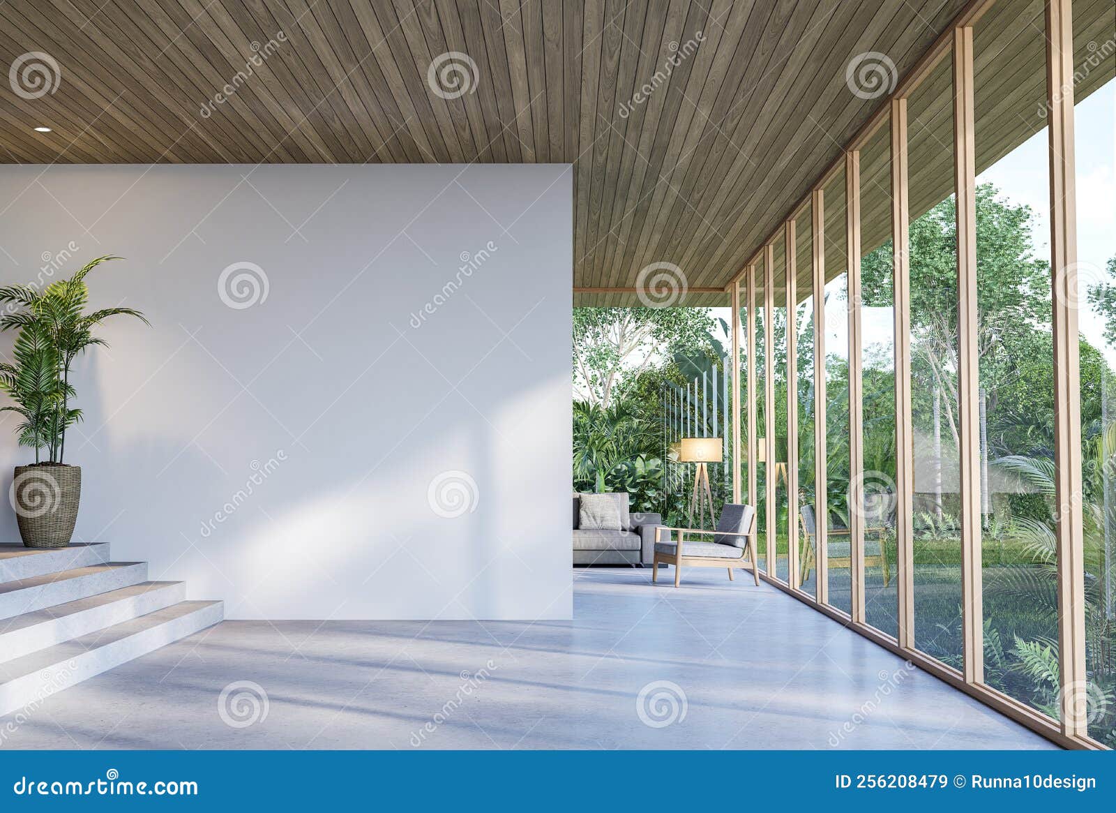 Contemporary Empty Office Space With Expansive Windows Offering A Great ...