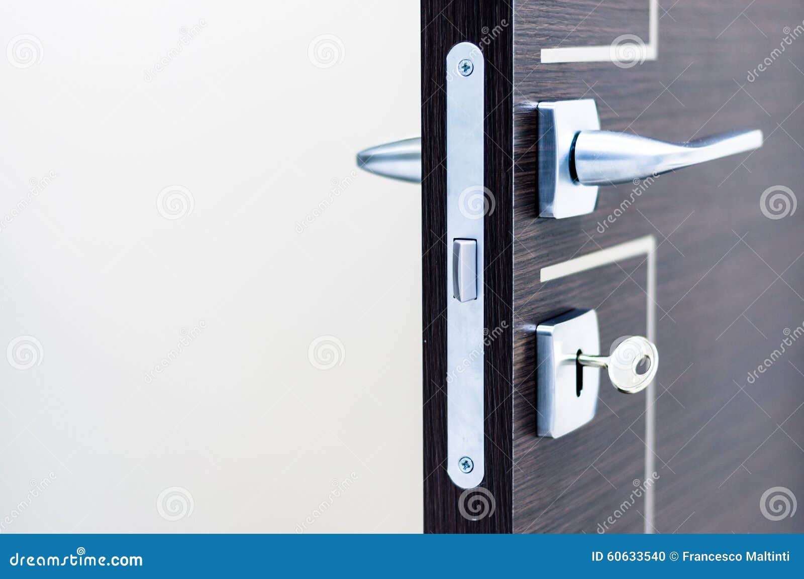 Modern, Contemporary Satin Handle and Keyhole Stock Photo - Image of ...