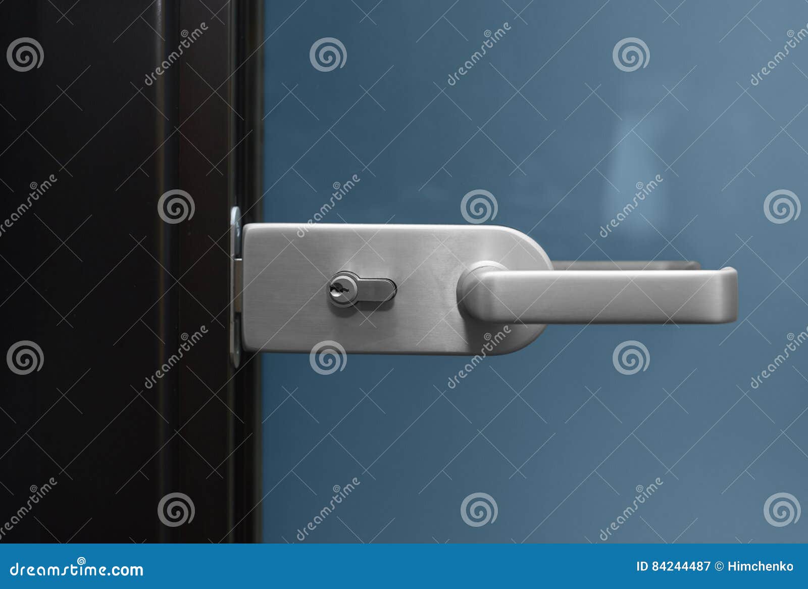Modern, Contemporary Satin Handle and Keyhole Detail Stock Image ...
