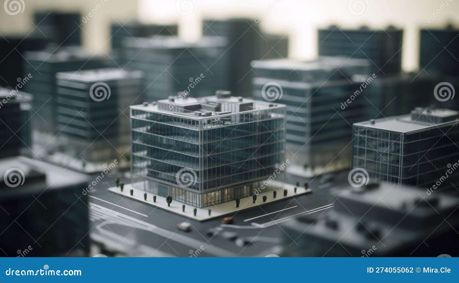 Modern Contemporary Style Model Buildings with Tilt Shift Effect ...