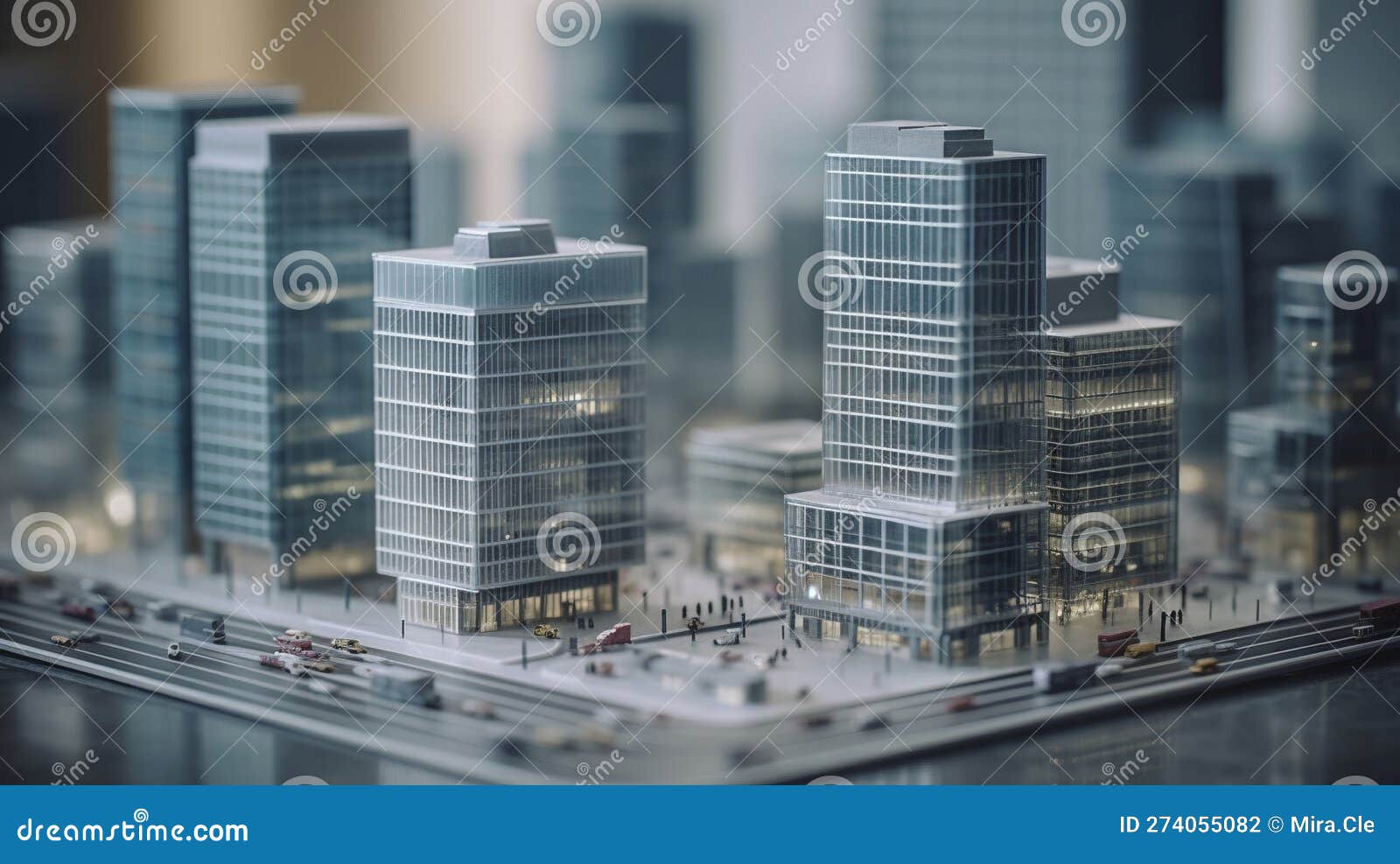 Modern Contemporary Style Model Buildings with Tilt Shift Effect ...