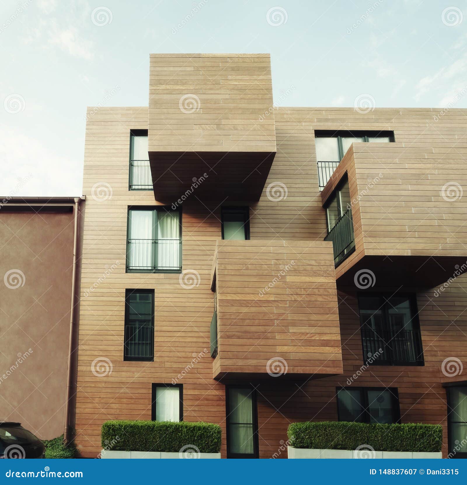 Modern Contemporary Wood Sided Building Stock Illustration ...