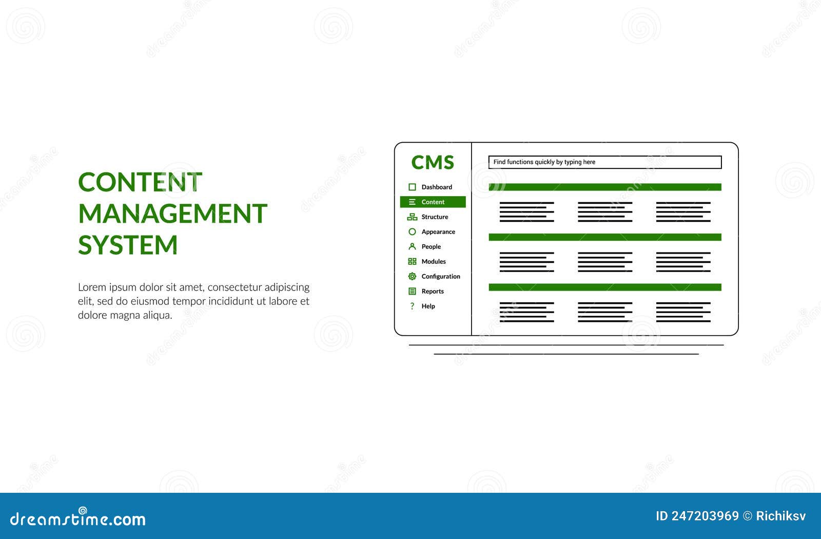 Modern Content Management System Stock Vector - Illustration of manager ...