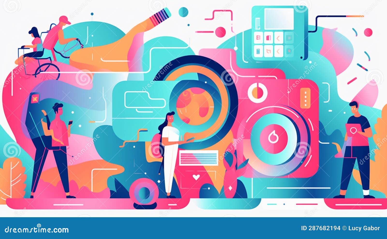 Content Marketing Drawing Vibrantly Illustration Stock Illustration ...