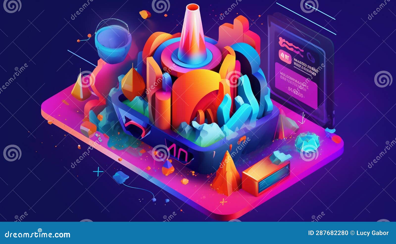 Content Marketing Drawing Vibrantly Illustration Stock Illustration ...