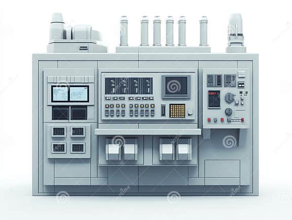 A Modern Control Panel Featuring Various Dials, Screens, and Buttons ...