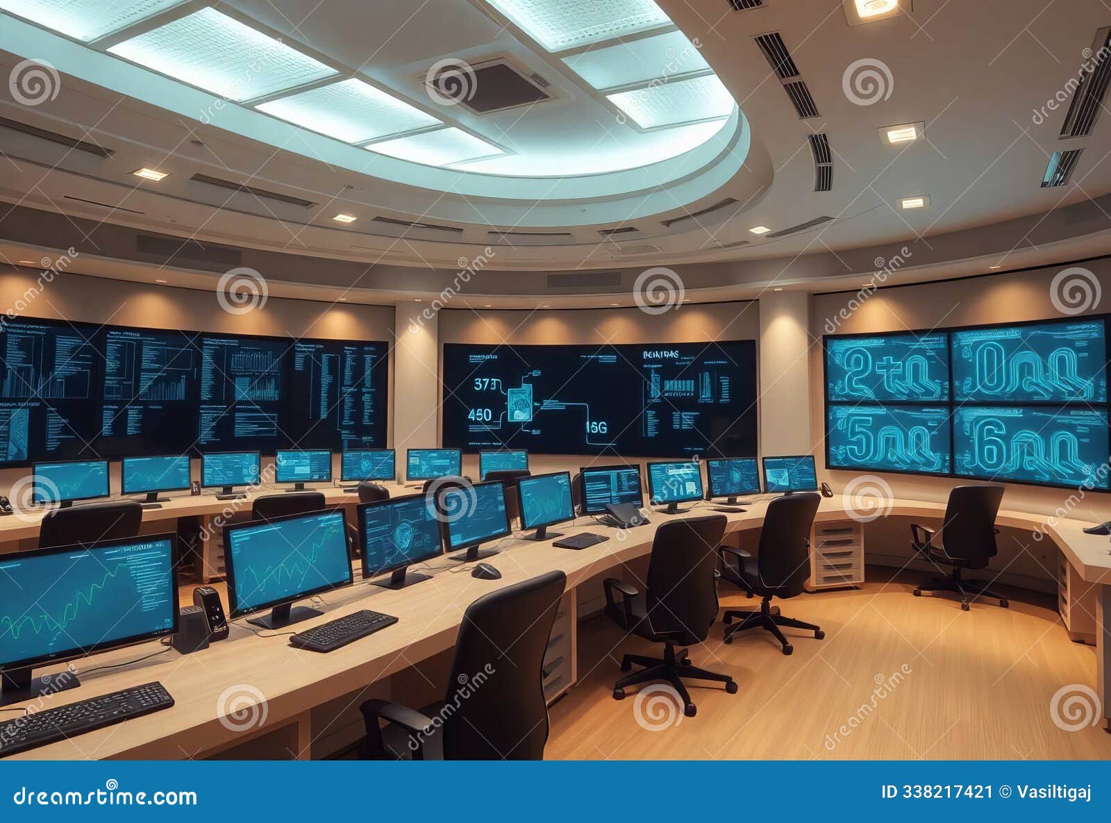 Modern Control Room Interior Design Stock Photography | CartoonDealer ...