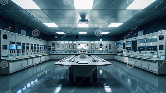 Modern Control Room of a Power Stock Illustration - Illustration of ...