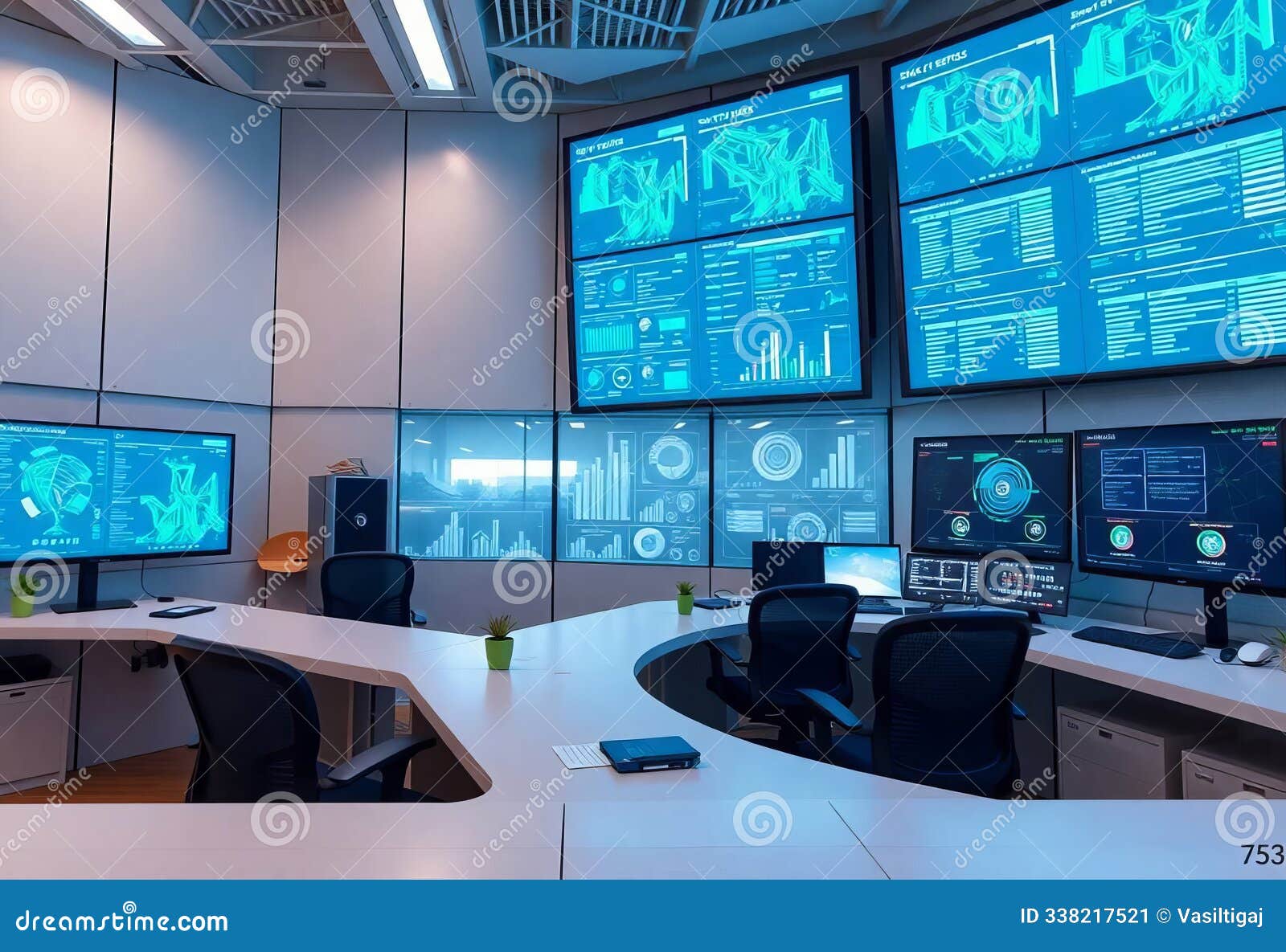 Modern Control Room Interior Design Stock Photography | CartoonDealer ...