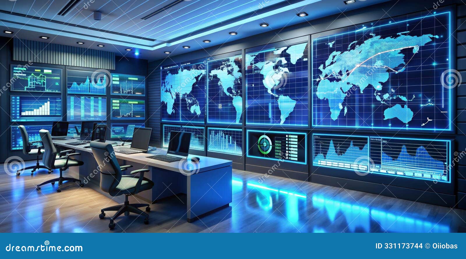 Modern Control Room Interior Design Stock Photography | CartoonDealer ...