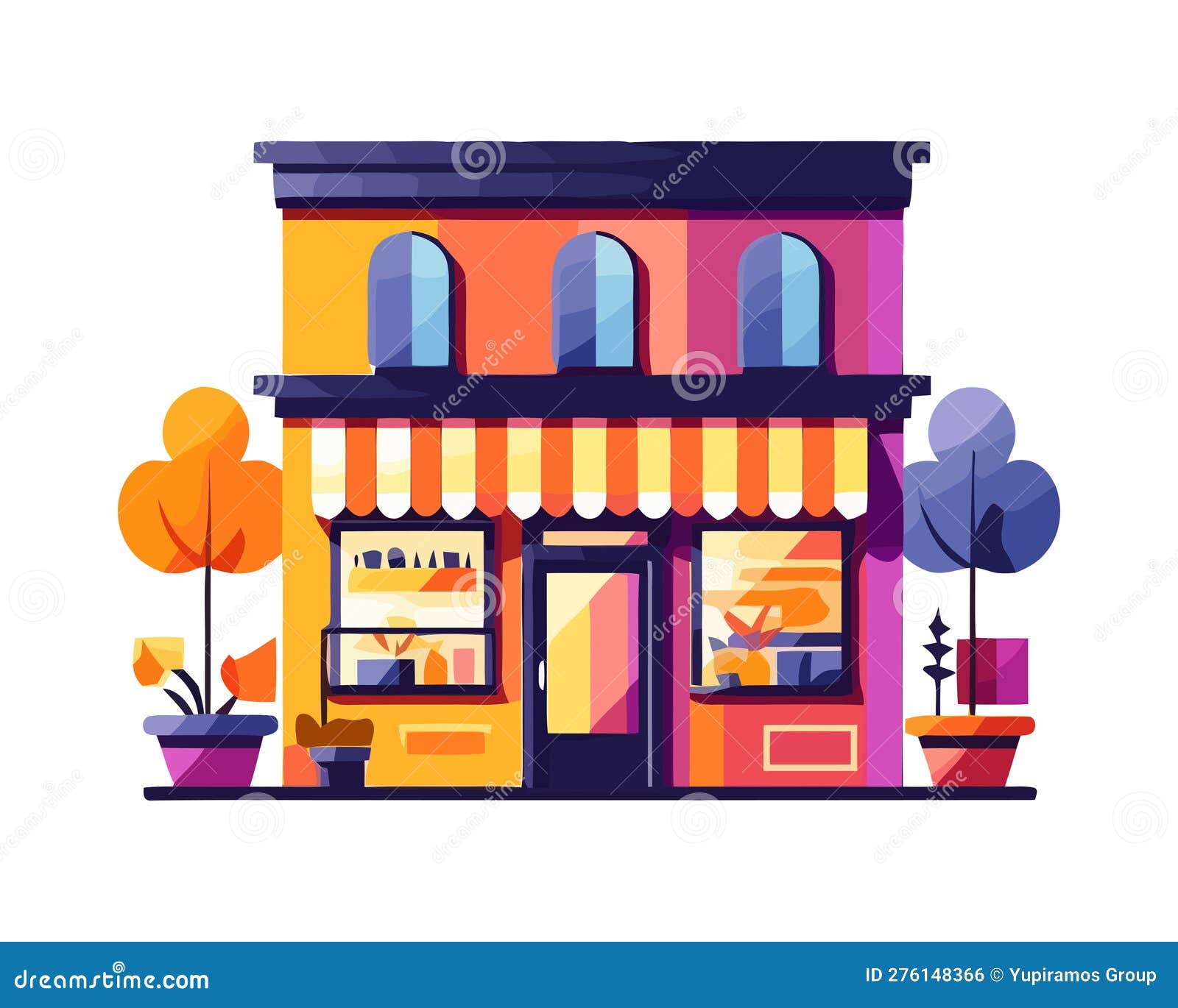 Modern Convenience Store Design Backdrop Stock Vector - Illustration of ...