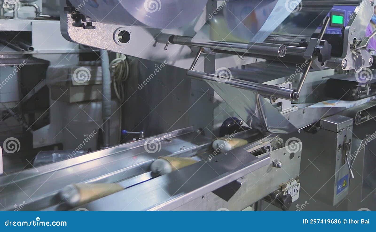 A Modern Conveyor for the Production of Ice Cream. Ice Cream Production ...