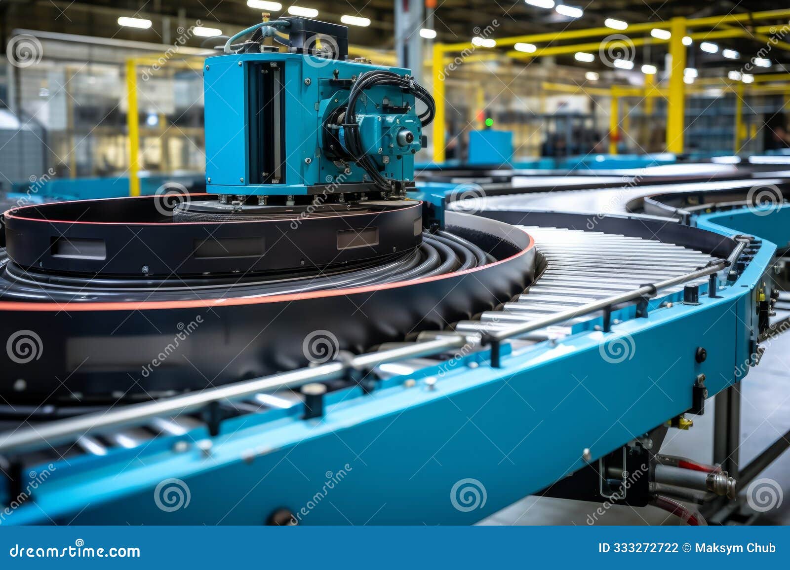 Modern Conveyor System in a Manufacturing Facility Efficiently ...