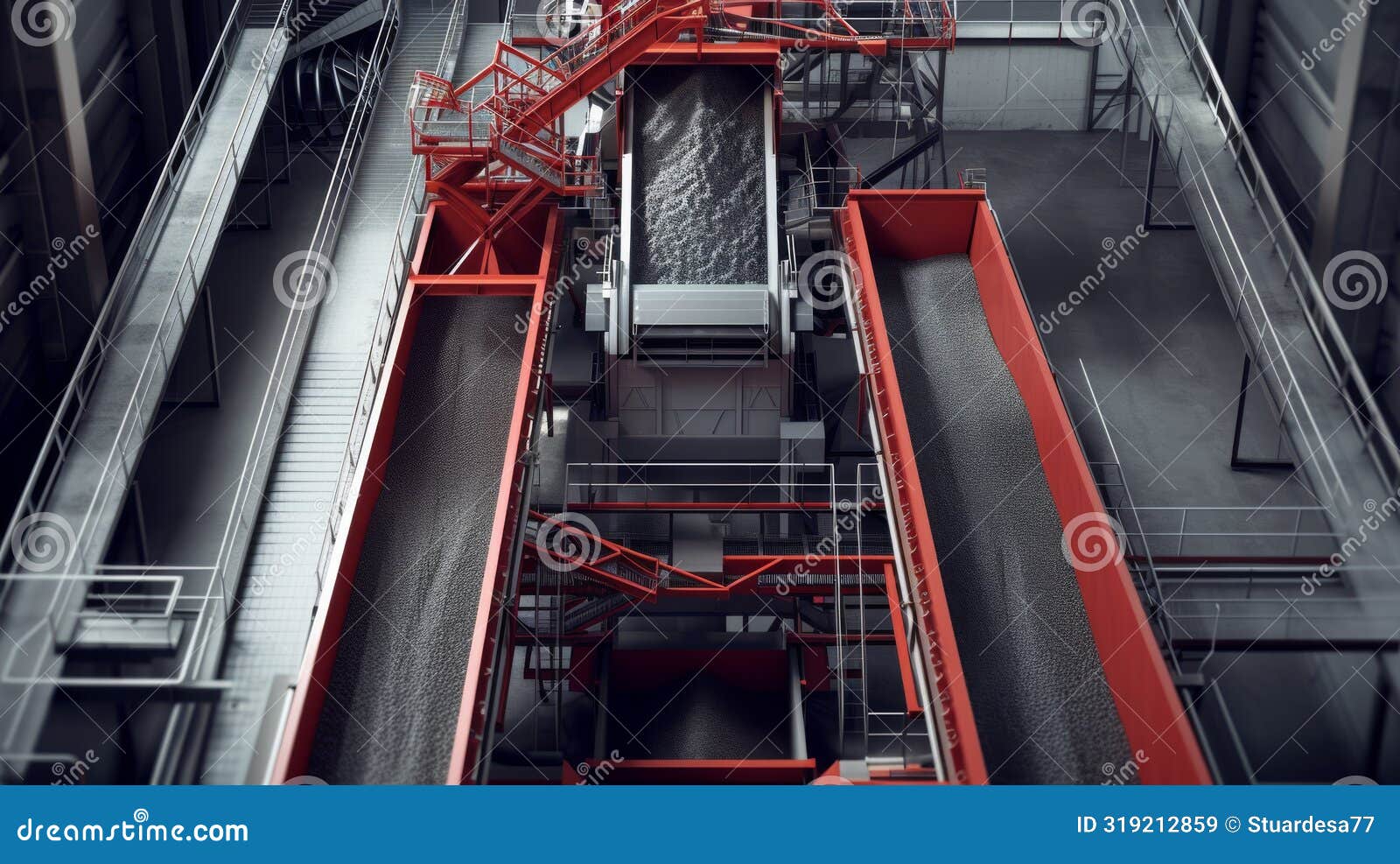 Modern Conveyor System in a Mining Facility Stock Image - Image of ...