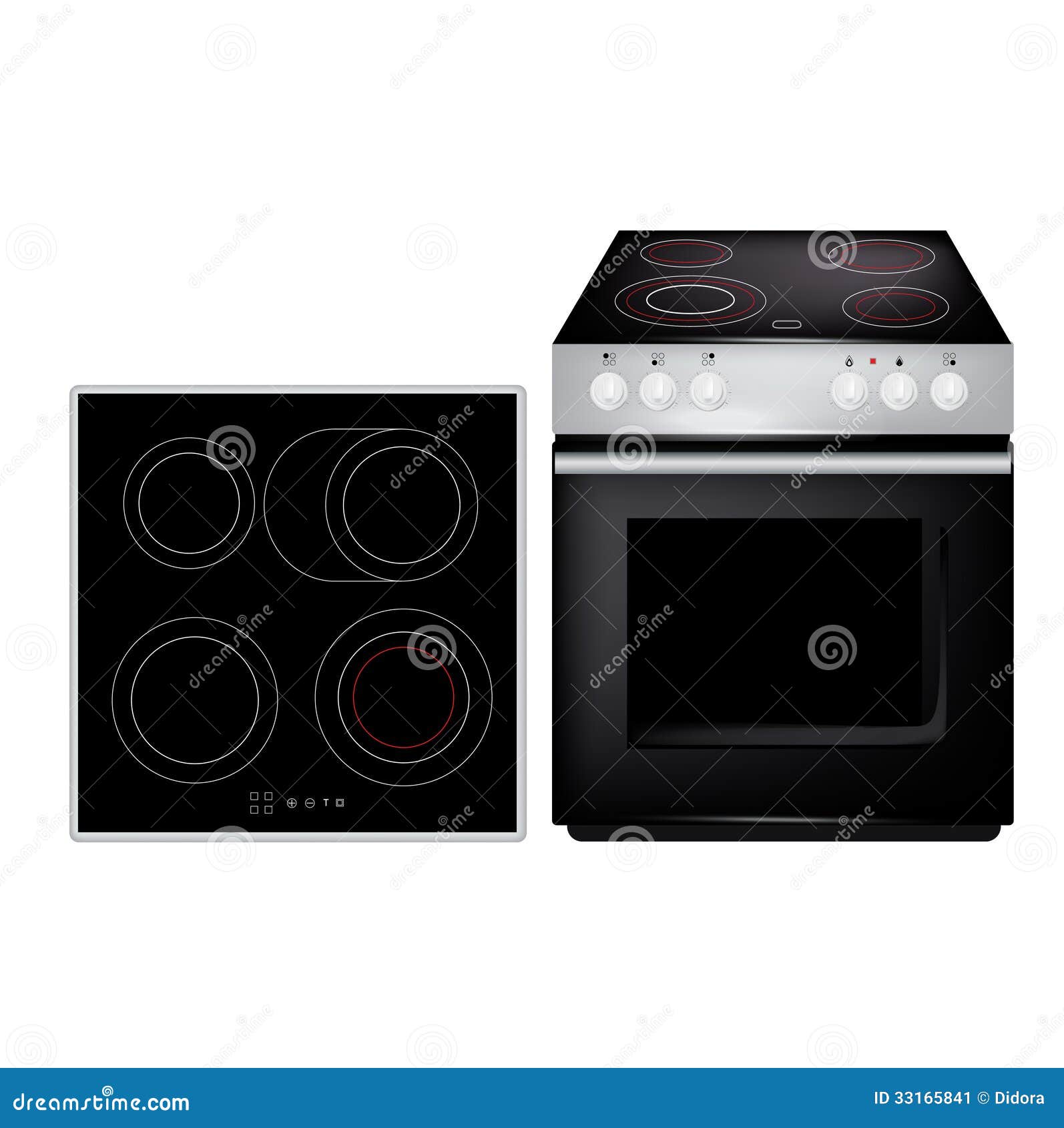 Modern Cooker with Above View Siolated Stock Illustration ...