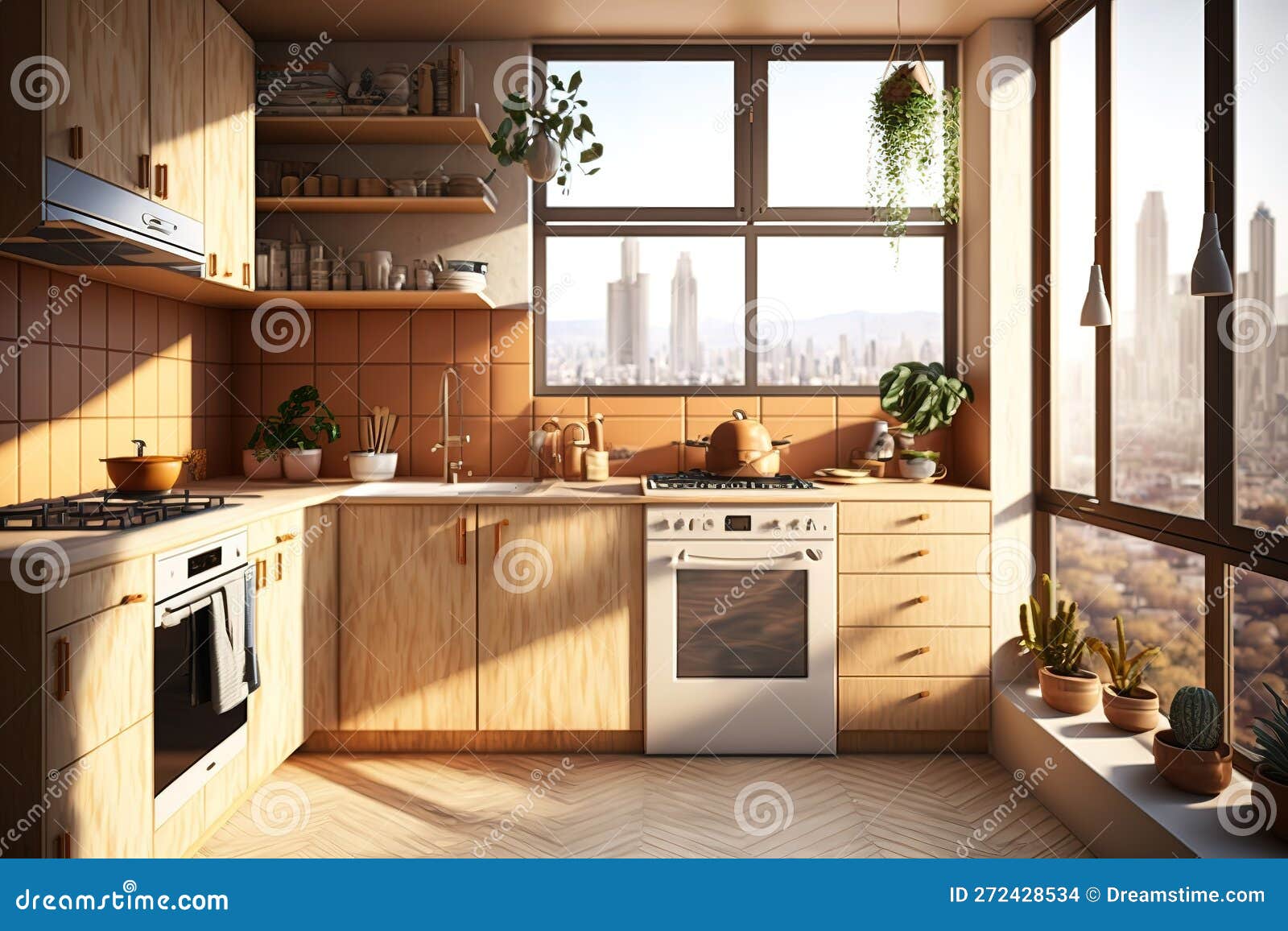 Modern Cooking Equipment In A Tidy Kitchen. Generative By Ai Stock ...