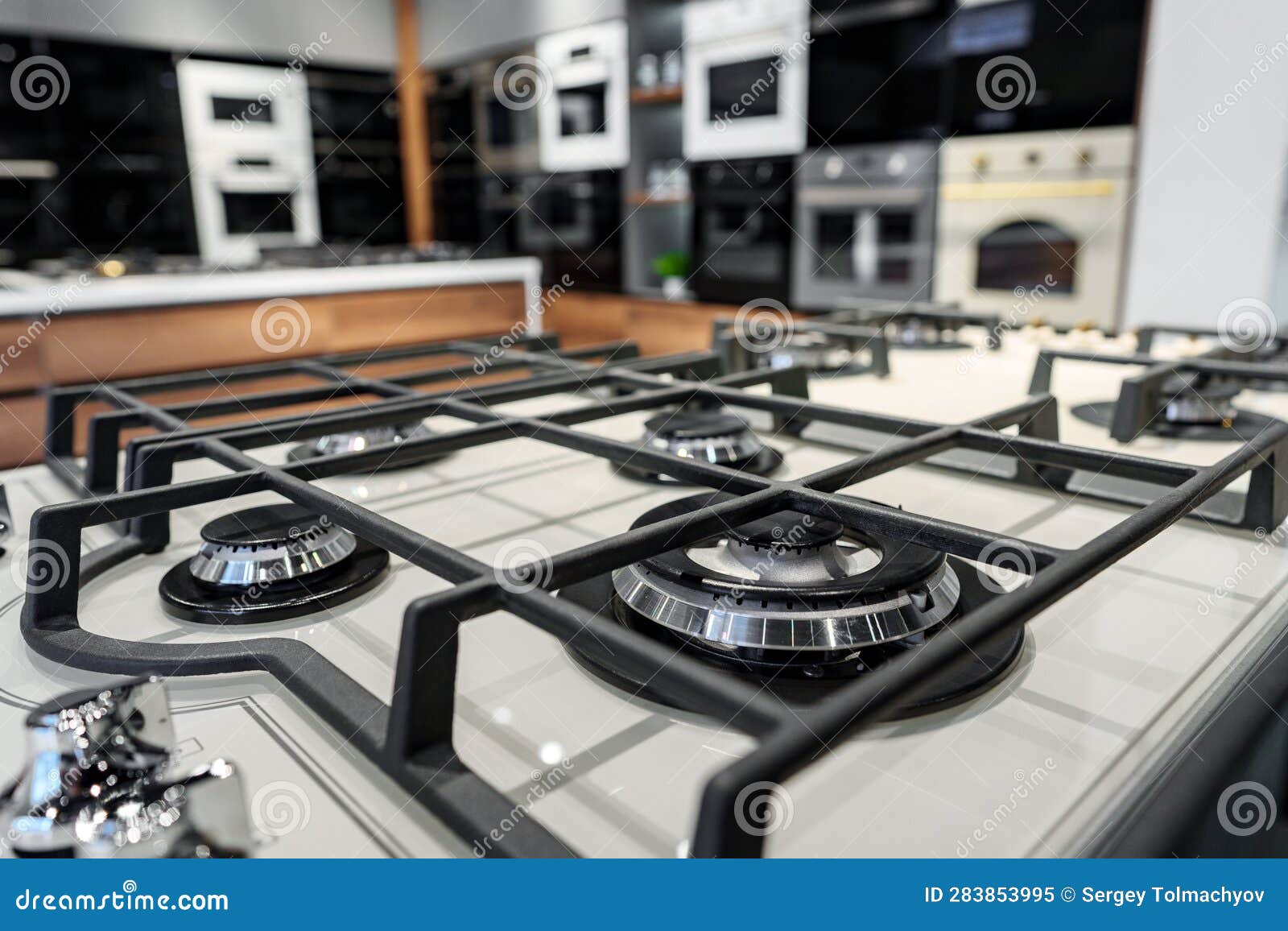 Modern Cooking Stoves on Display in the Store Close Up Stock Image ...