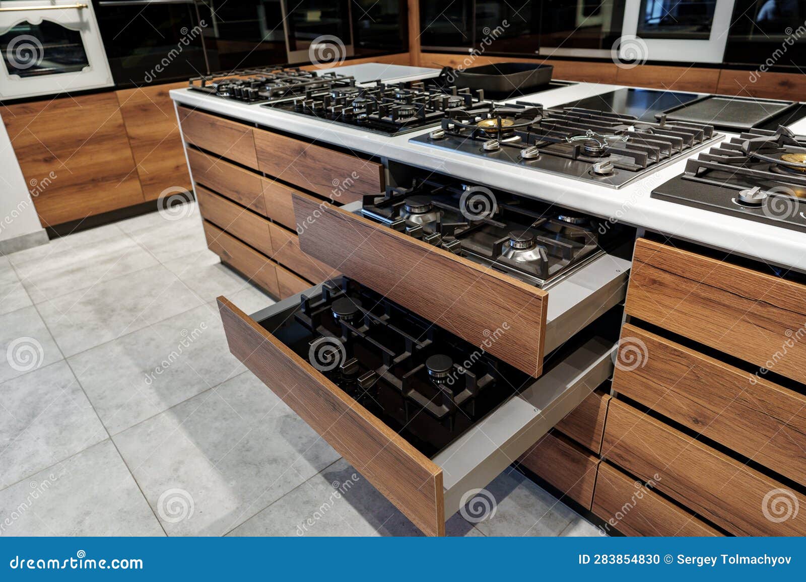 Modern Cooking Stoves on Display in the Store Close Up Stock Photo ...