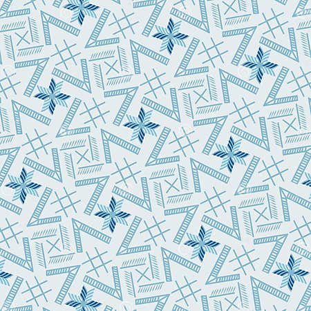 Modern Cool Blue Monochromic Geometric Repeating Pattern Stock Vector ...