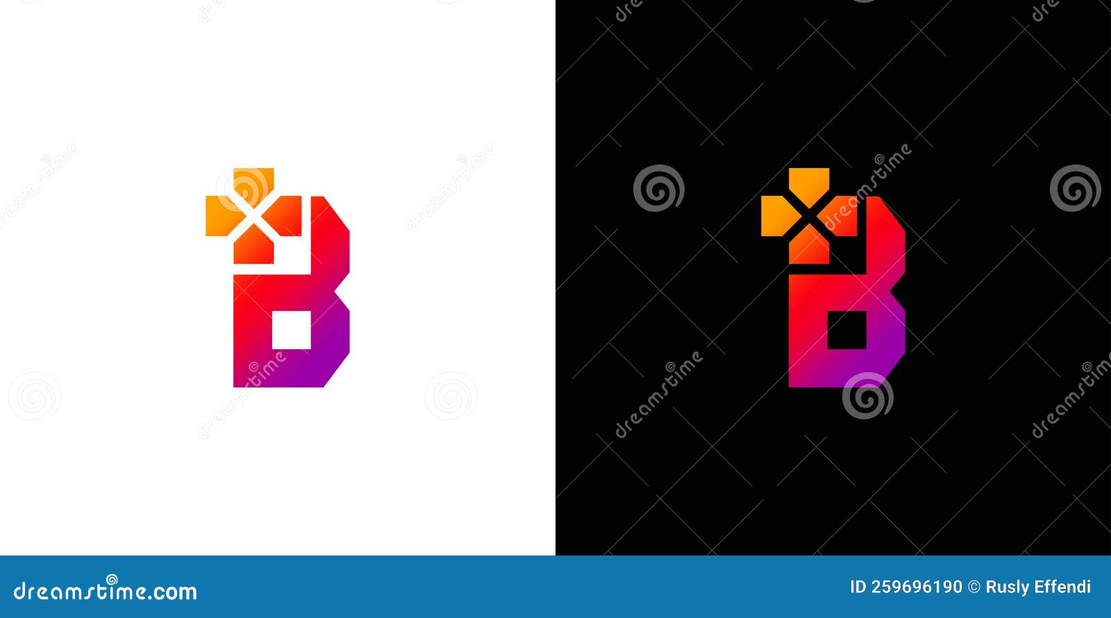 Modern and Cool Initial Letter B Game Logo Design Stock Vector ...