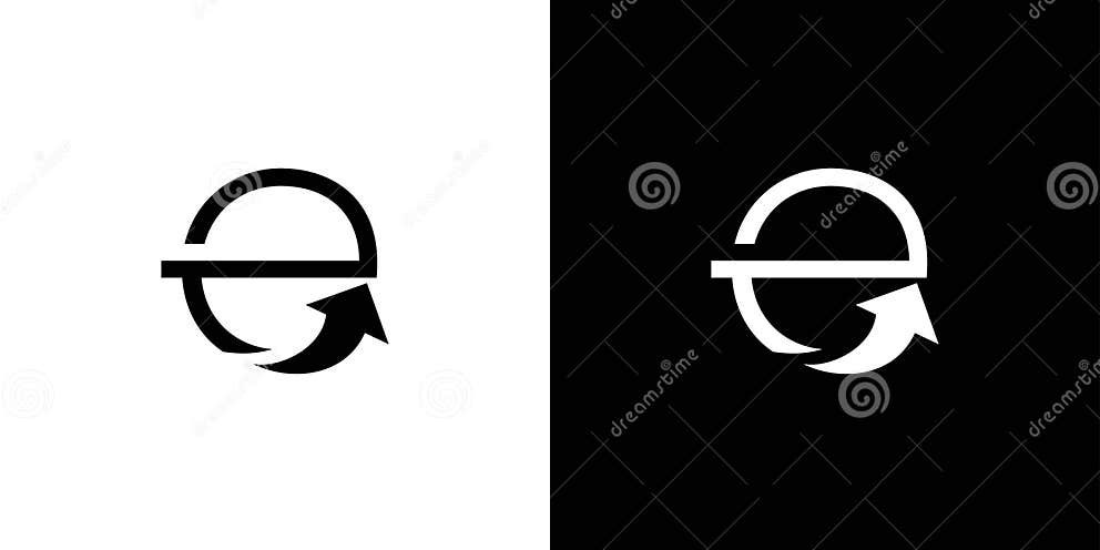 Modern and Cool Letter E Combination Direction Logo Design Stock Vector ...