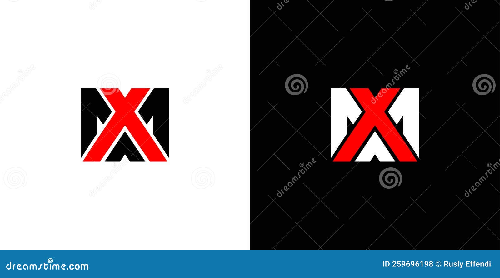 Modern and Sophisticated Letter MX Initials Logo Design Stock Vector ...