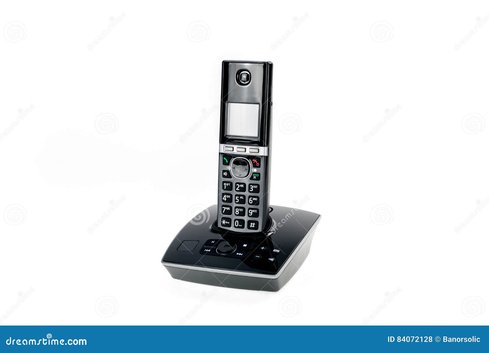 Modern Cordless Dect Phone with Answering Machine Isolated Stock Photo ...