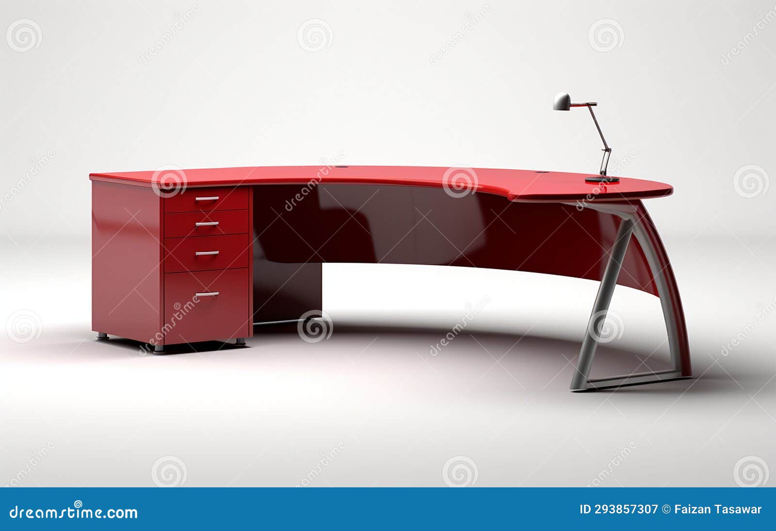 Modern Corner Desk with a White Background -Generative Ai Stock ...